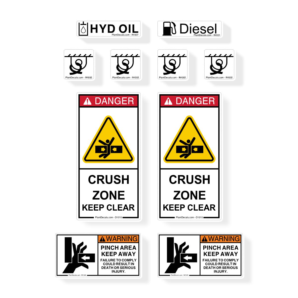 Skid Steer Loader Safety Decal Kit Small