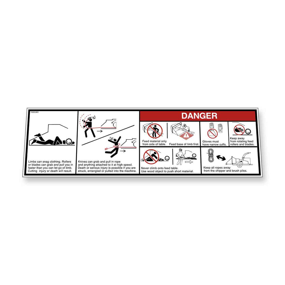Danger Decal for Wood Chipper
