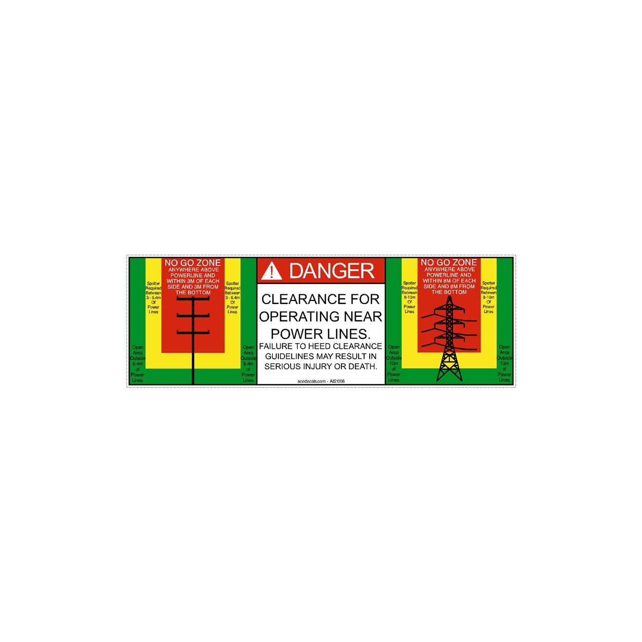Powerline Minimum Clearance Decal
