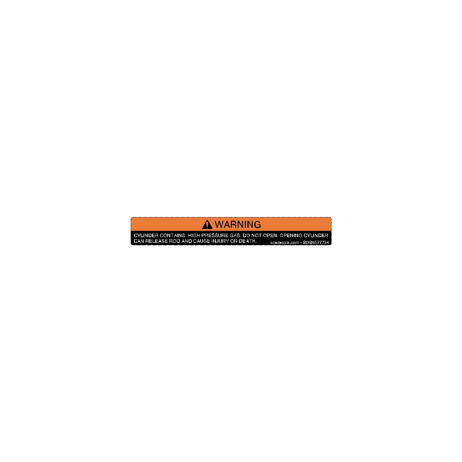 Warning High Pressure Gas Strut Decal 6577754