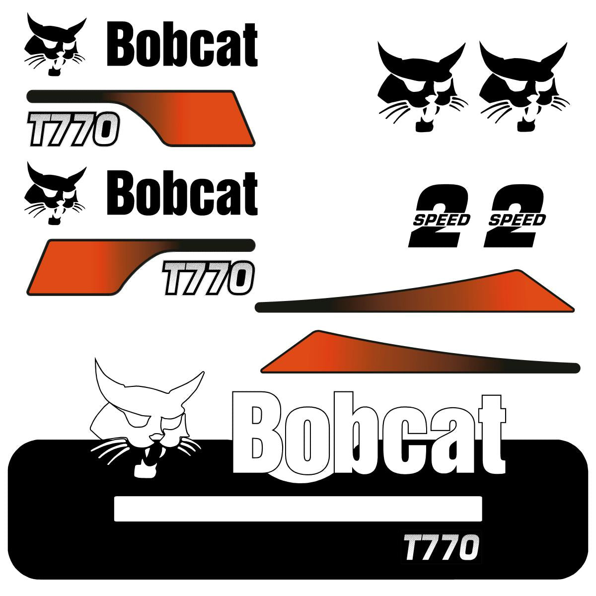 Bobcat T770 V2 Decals Compact Tracked Loader Decal Set / Sticker Kit