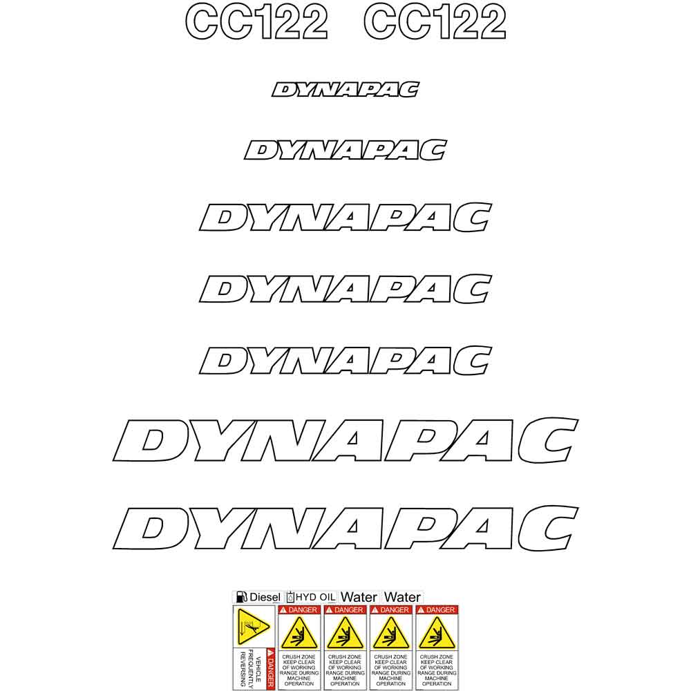 Dynapac CC122 Decal Kit