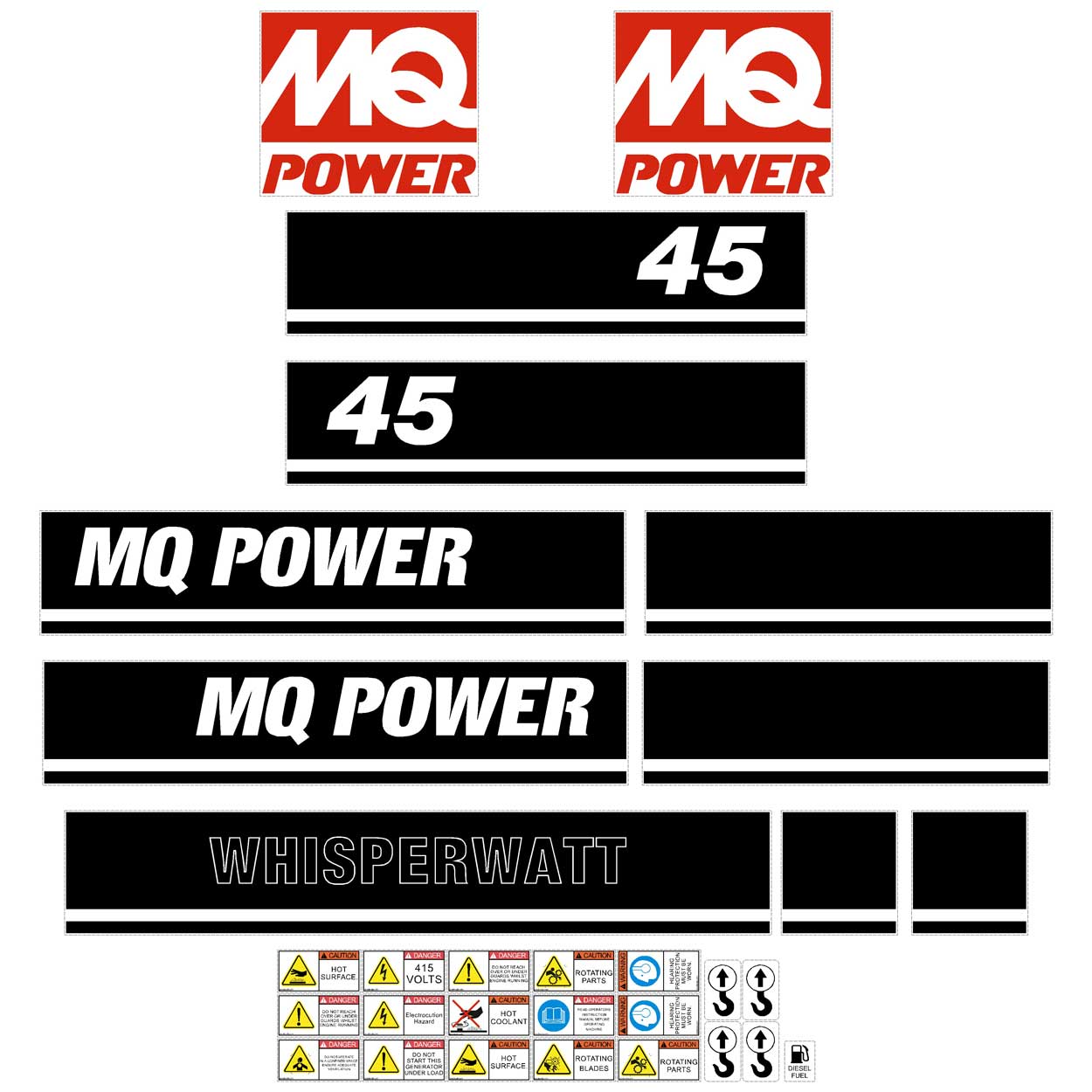 Multiquip DCA45 Generator Decals