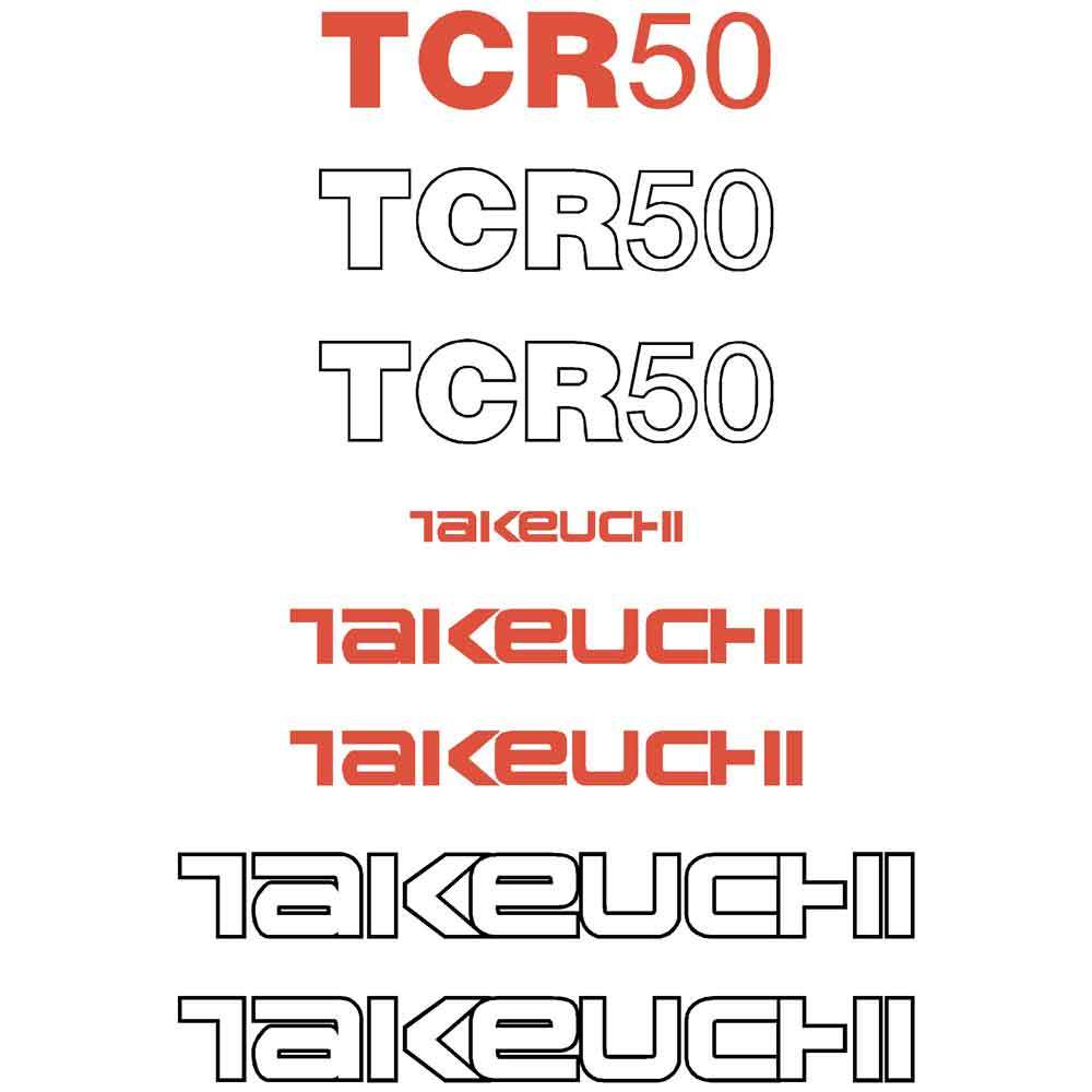Takeuchi TCR50 Decals Stickers