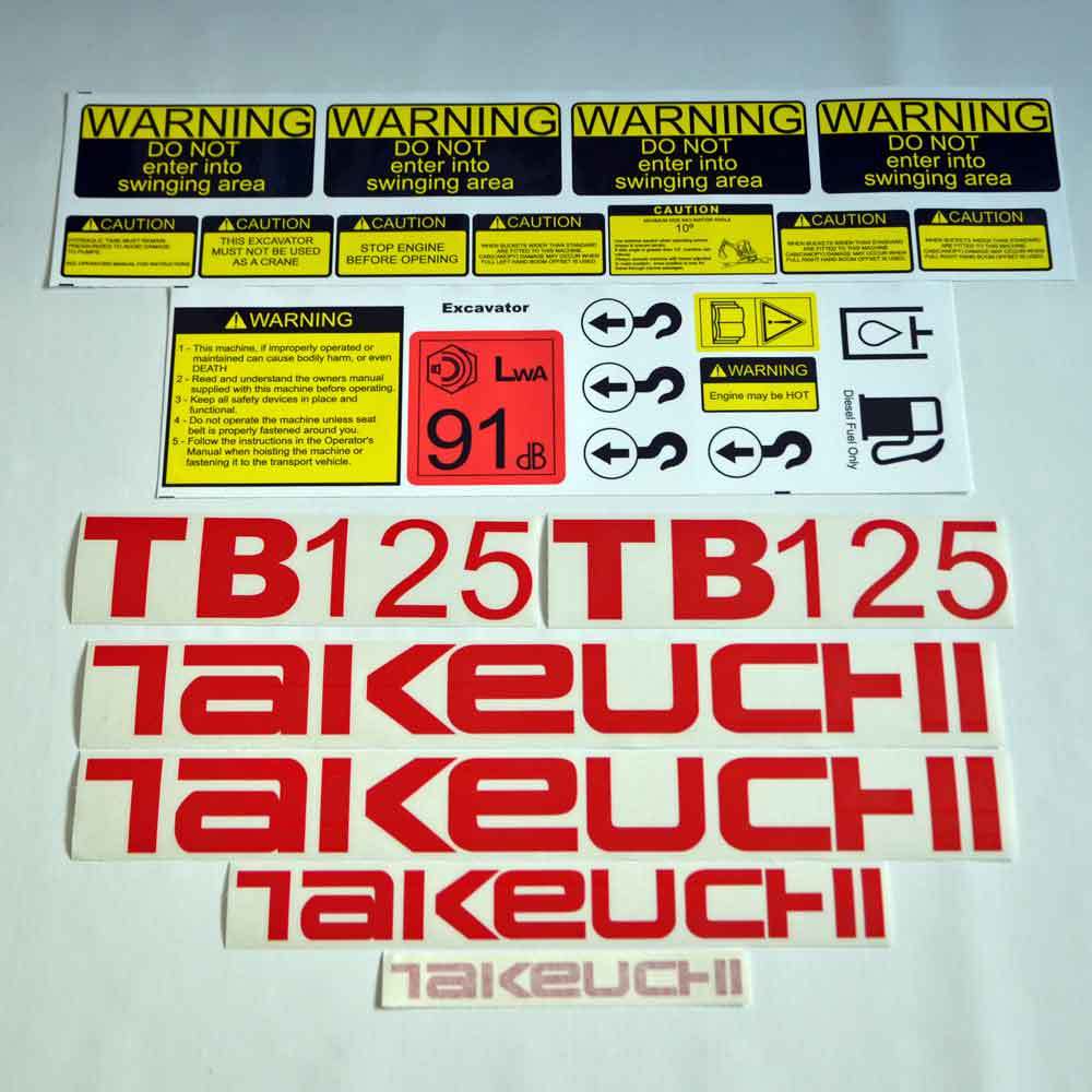 Takeuchi TB125 Decal Set / Sticker Kit