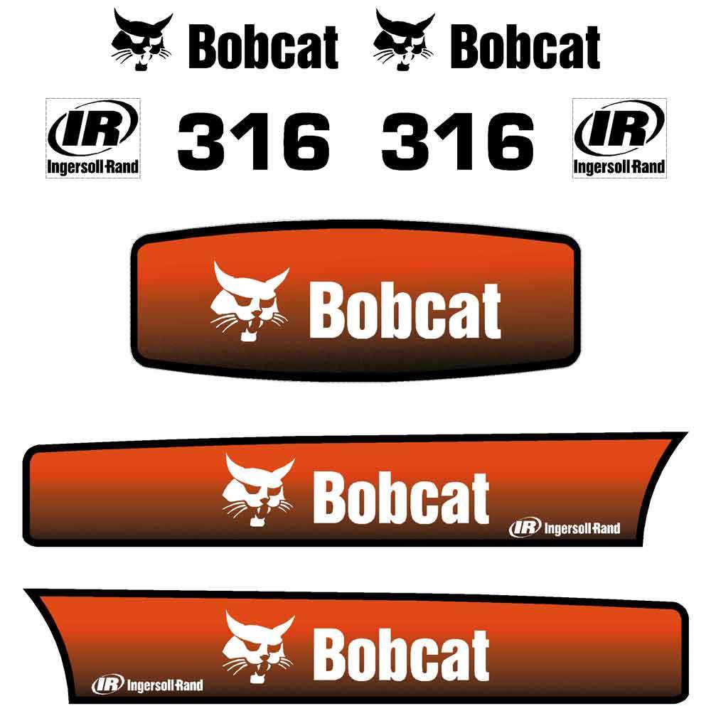 Bobcat 316 Mini Excavator Decal Set / Sticker Kit