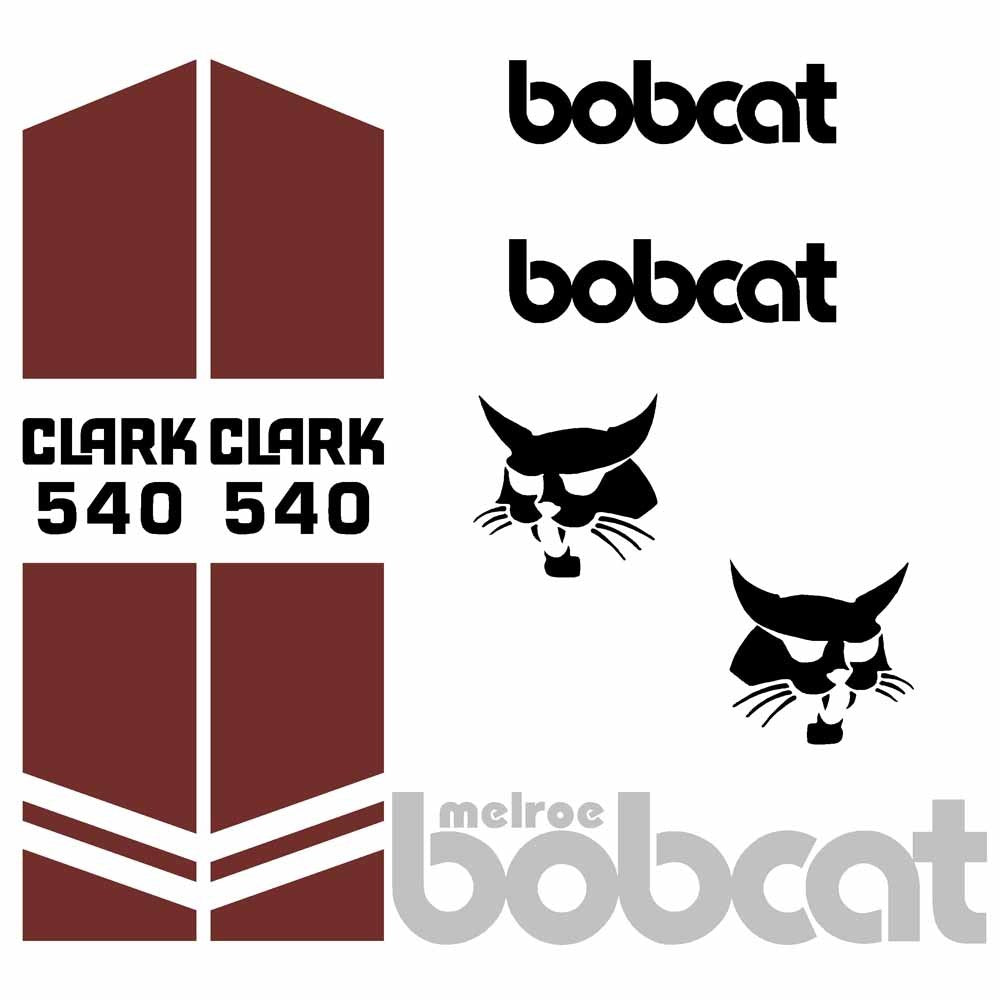 Bobcat 540 Skid Steer Loader Repro Decal Set Sticker Kit