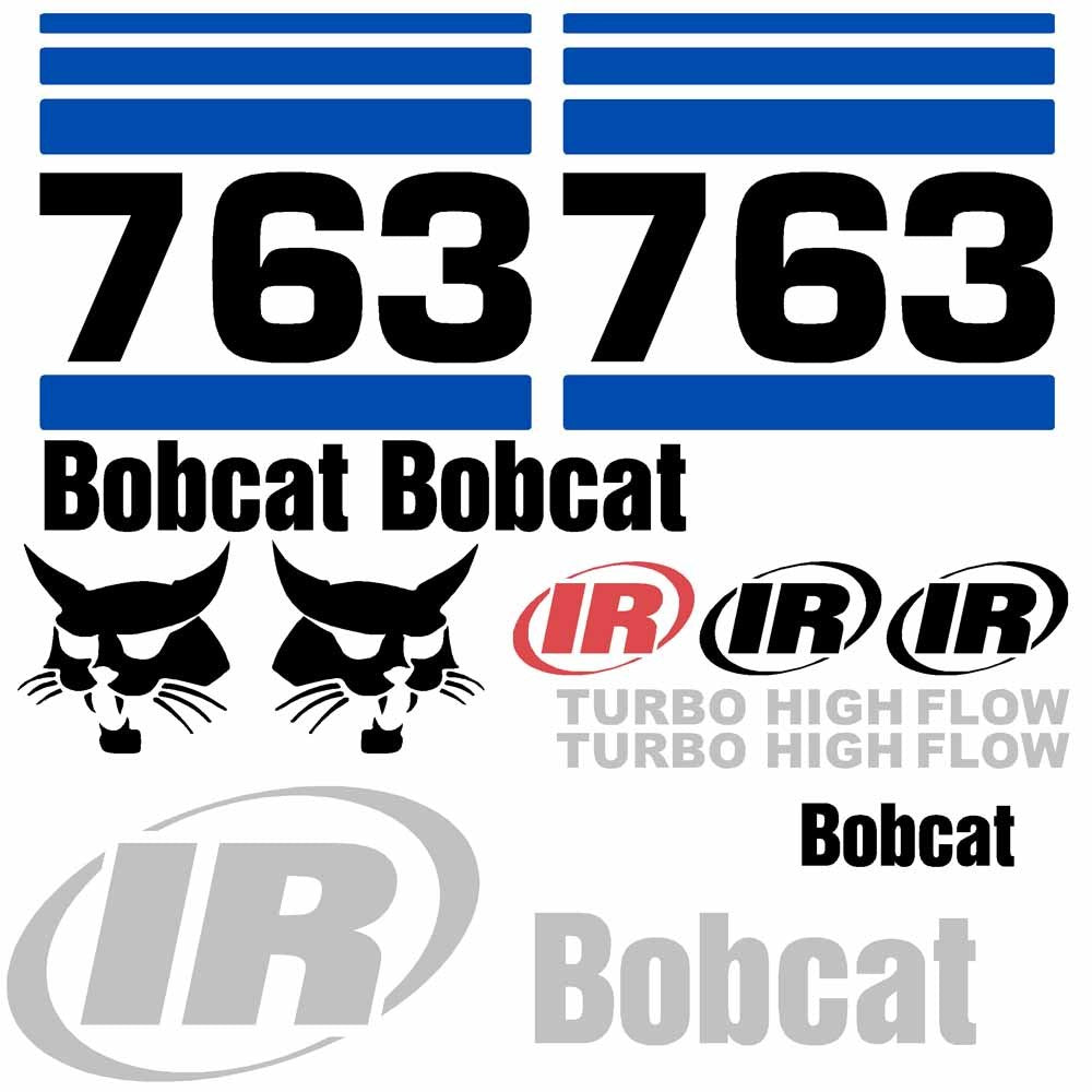 Bobcat ir 763 Skid Steer Loader Repro Decal Set Sticker Kit 2