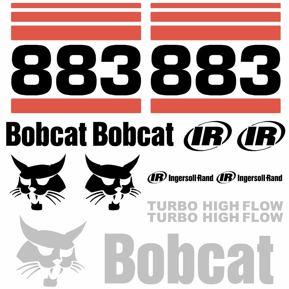 Bobcat ir 883 Skid Steer Loader Repro Decal Set Sticker Kit 3