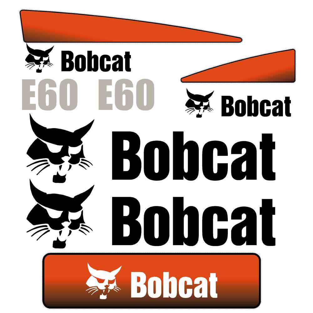 Bobcat E60 Mini Excavator Decal Set / Sticker Kit