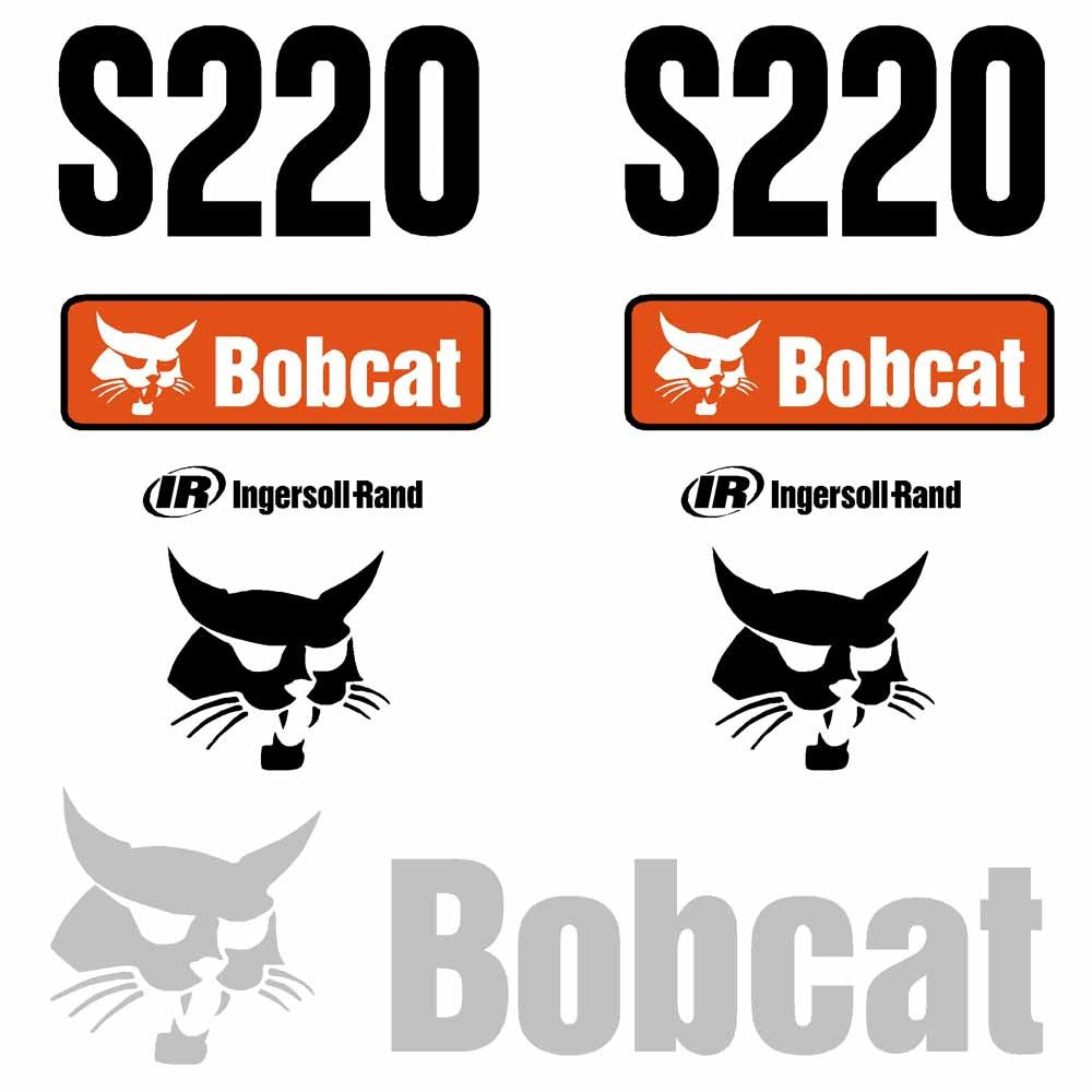 Bobcat S220 Skid Steer Loader Repro Decal Set Sticker Kit