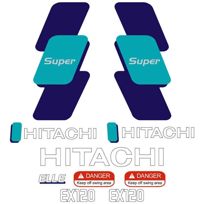 Hitachi EX120-3 Decal Set / Sticker Kit