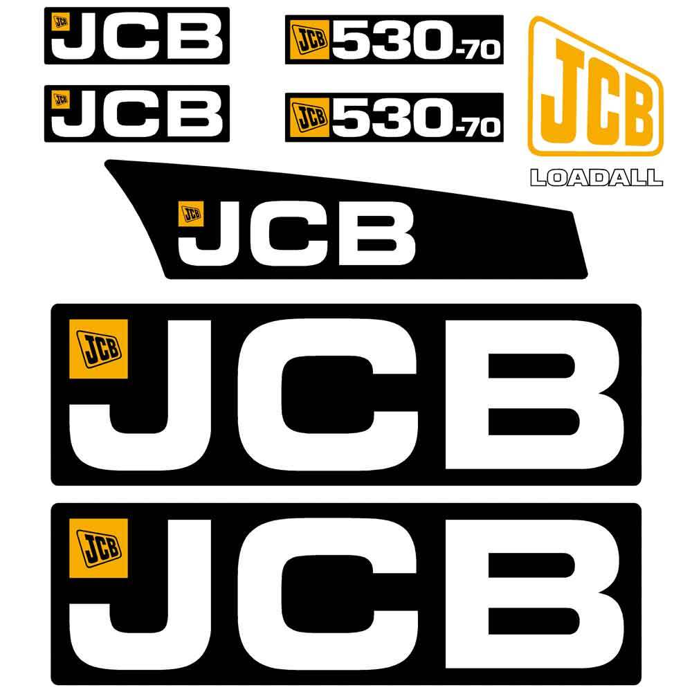 JCB 530-70 Loadall Telehandler Decal Set / Sticker Kit