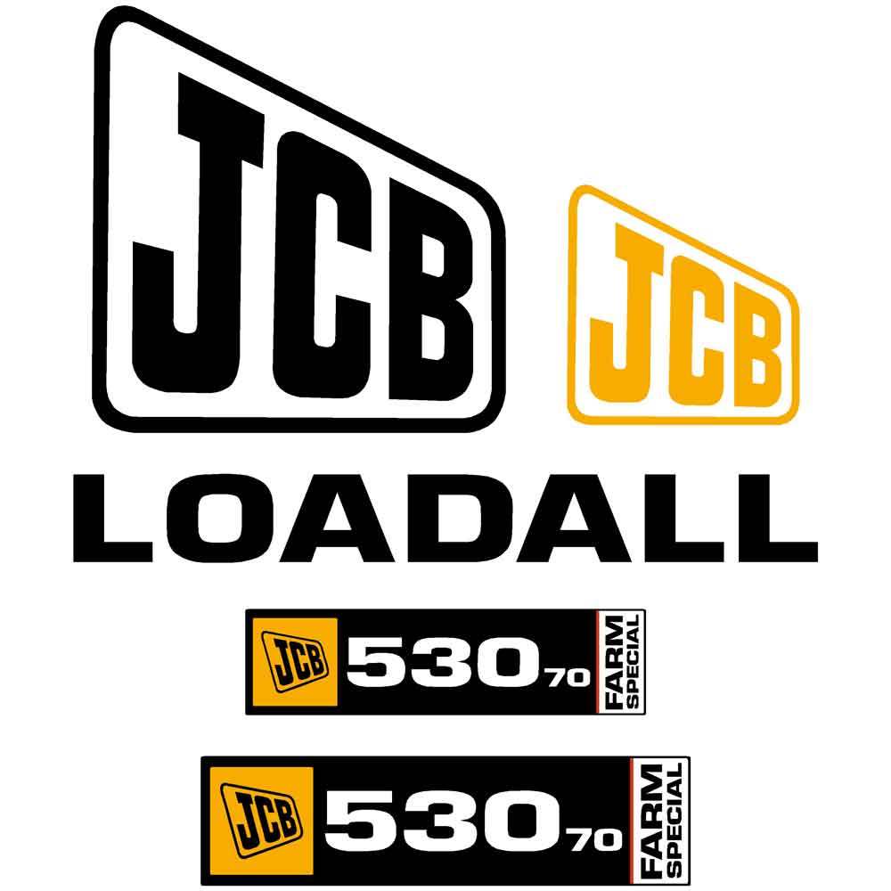 JCB 530-70 Farm Special Loadall Telehandler Decal Set / Sticker Kit
