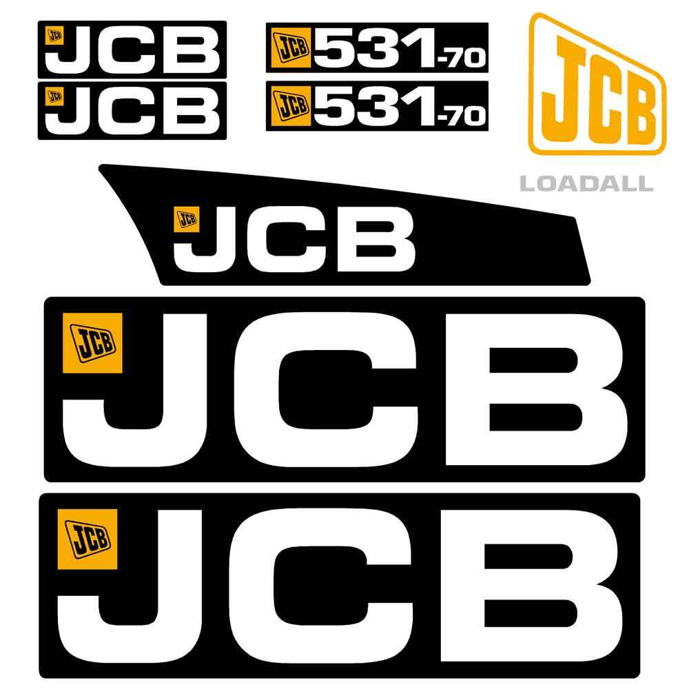 JCB 531-70 Loadall Telehandler Decal Set / Sticker Kit