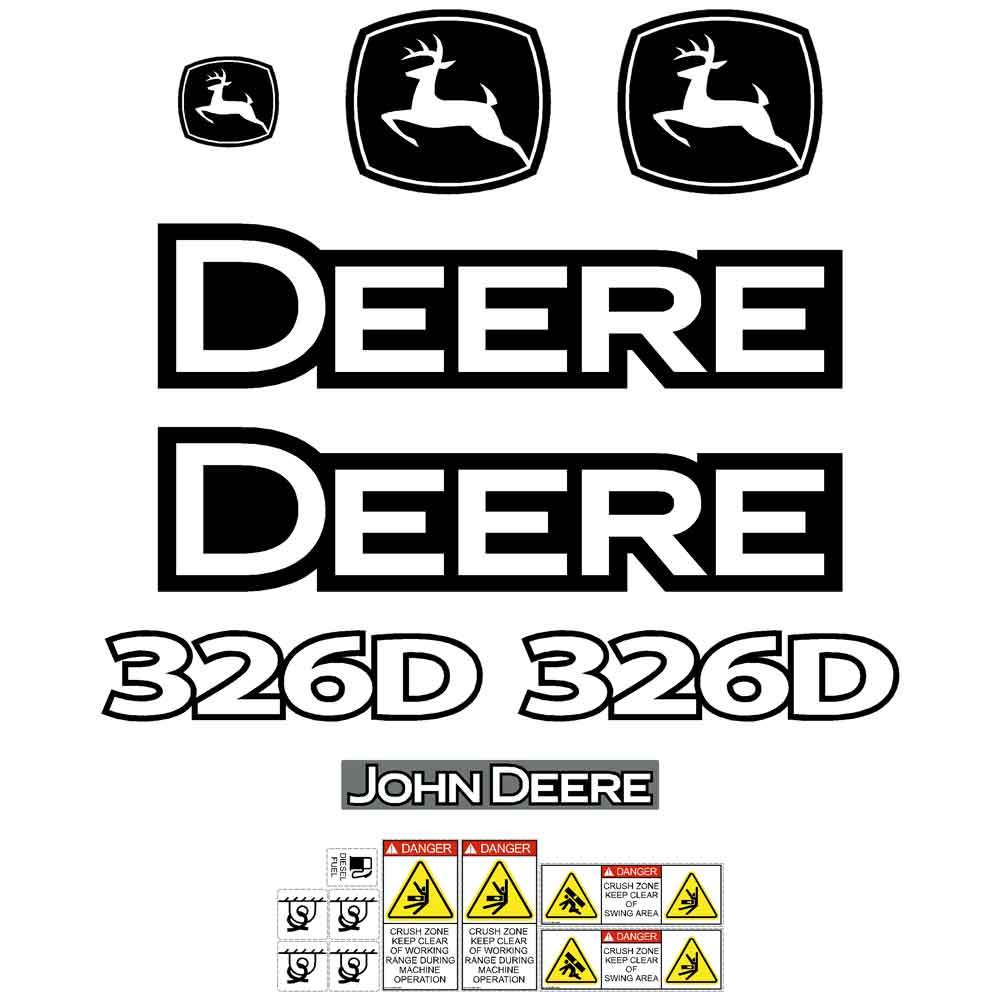 John Deere 326D Decals Set / Stickers Kit
